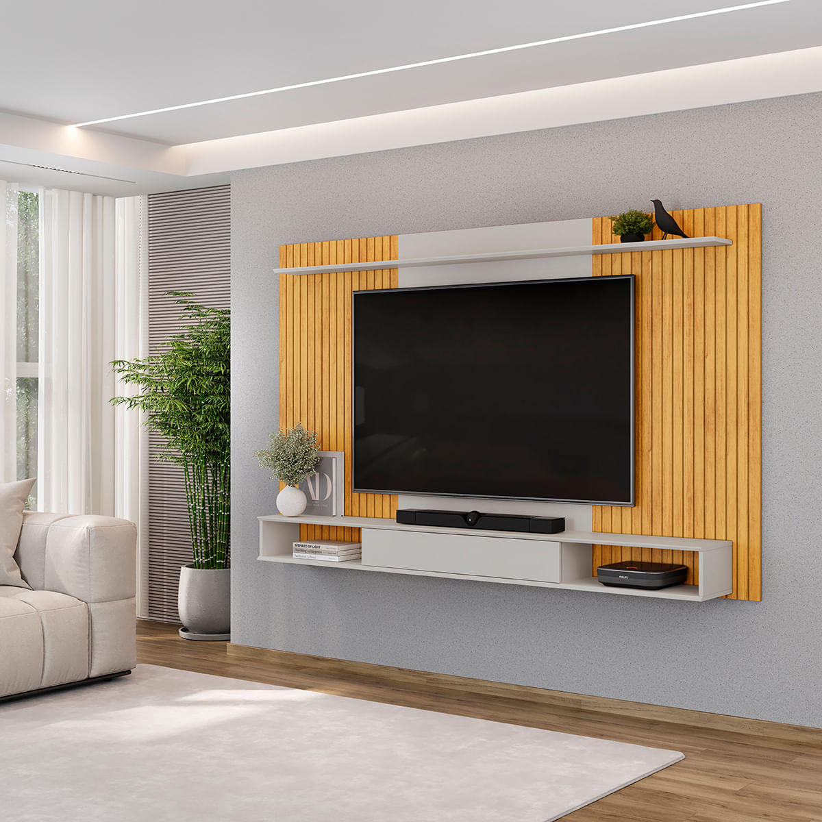 Painel Leo para TV 70 Polegadas Cedro Bali - DJ Móveis - DJ Móveis ...